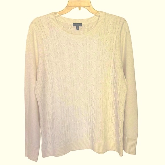 Talbots | Sweaters | Talbot Cable Knit Sweater Ivory Size Xlp | Poshmark